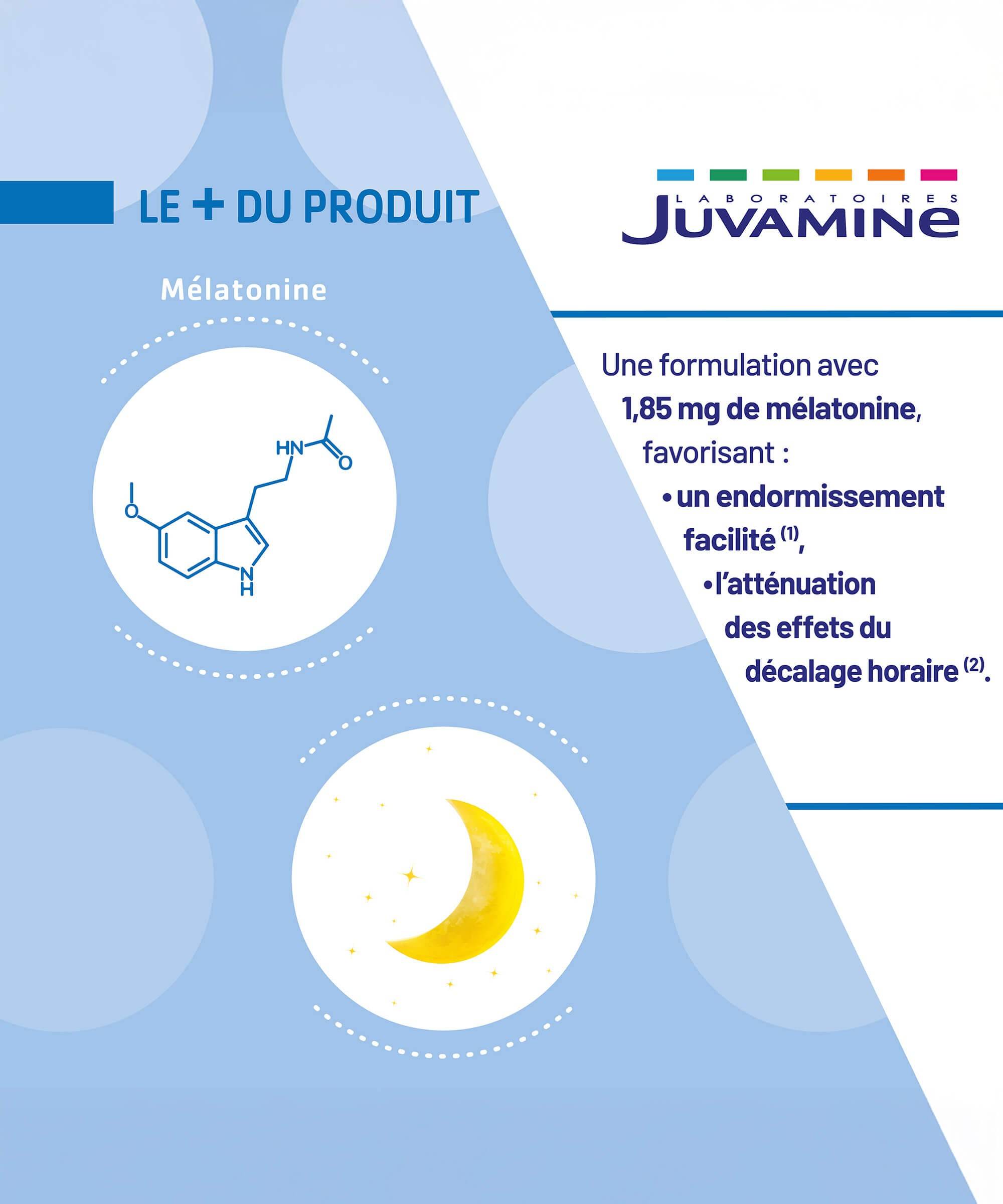 Sommeil Mélatonine - Endormissement 30 ou 150 comprimés | Juvamine